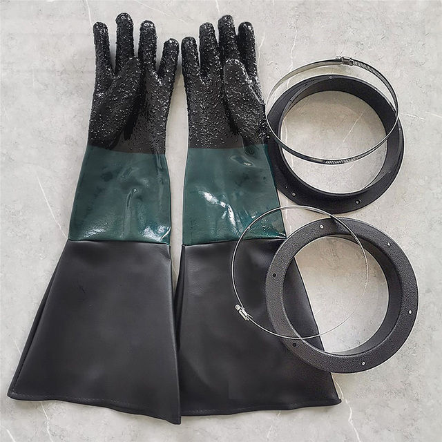 ZSY A Pair Sandblasting Gloves with 6 Holes O Rings Sand Blaster Parts ...