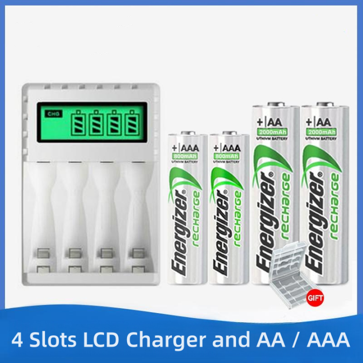 Energizer AA/AAA NiMh Rechargeable Batteries + Universal USB LCD ...