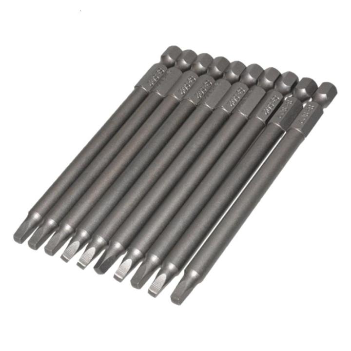 Screwdriver Bits Set 100mm Strong Magnet Driver Bit SQ2 Steel Square ...