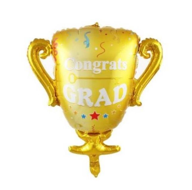 Balon Foil Wisuda Motif Piala - 25 CM / Balon Ulang tahun / Balon Happy ...