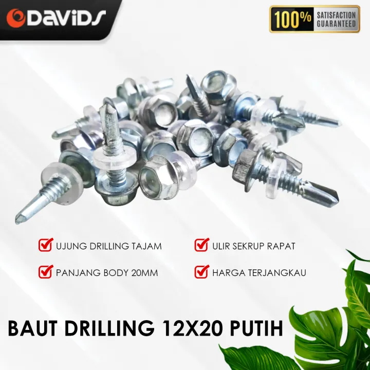 Baut Roofing Drilling SDS 12x20 Putih | Lazada Indonesia