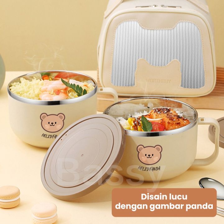 Kotak Bekal Tahan Panas Round Lunch Box Bulat Stainless Tempat Makan ...
