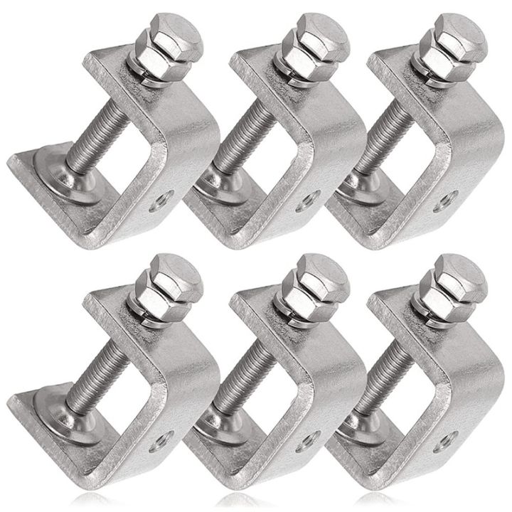 6Pcs C Clamps,U Clamps for Metal Working, Small Desk Clamp with Stable ...