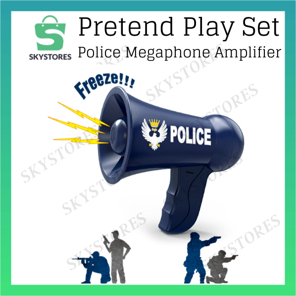 Children Pretend Play Police Megaphone Amplifer Kids Costume Police ...