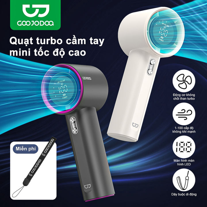 WGB Goojodoq Quạt mini cầm tay siêu mạnh, quạt tích điện mini 4000 mAh ...