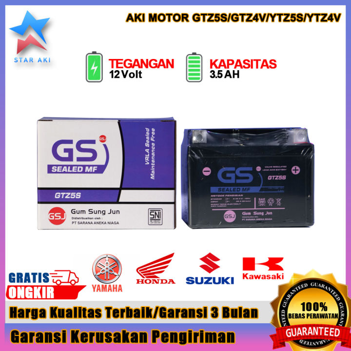 Aki Motor Honda New Mega Pro Verze Aki Kering Accu Kering MF GTZ5S ...