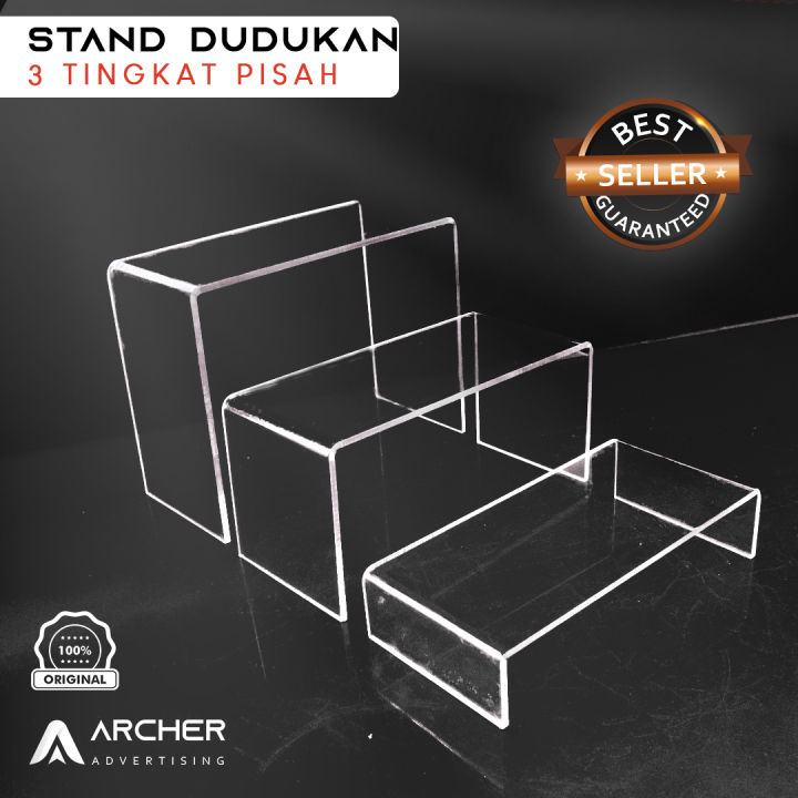 STAND DISPLAY DUDUKAN TATAKAN FIGURE 3 TINGKAT PISAH AKRILIK | Lazada ...