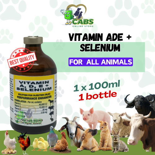 VITAMIN ADE PLUS SELENIUM | INJECTION | FOR ANIMALS | 100 ml plus 1ml ...