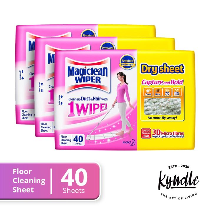 [40 SHEETS BIG VALUE PACK- CHEAPEST] MAGICLEAN WIPER DRY SHEETS 40S/Wet ...