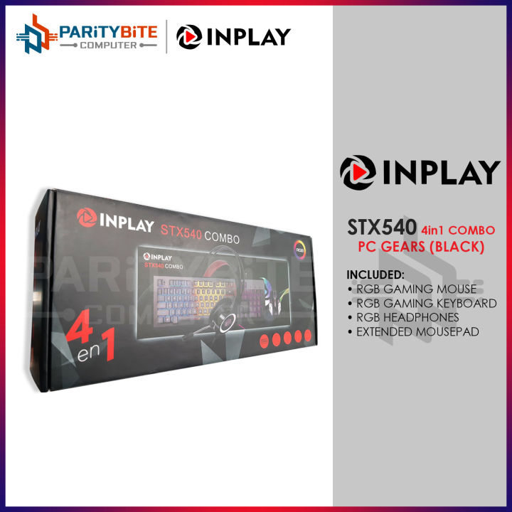 INPLAY STX540 Black Combo Gaming Keyboard, Mouse, Headset and gaming ...