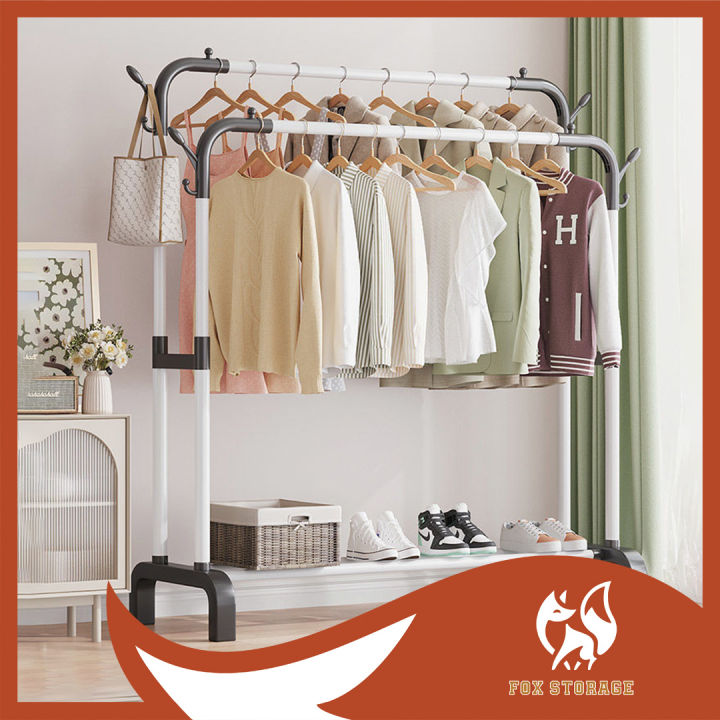 Metal Clothes Rack Hanger Pole Display Rack Clothing Store Side Hanger ...