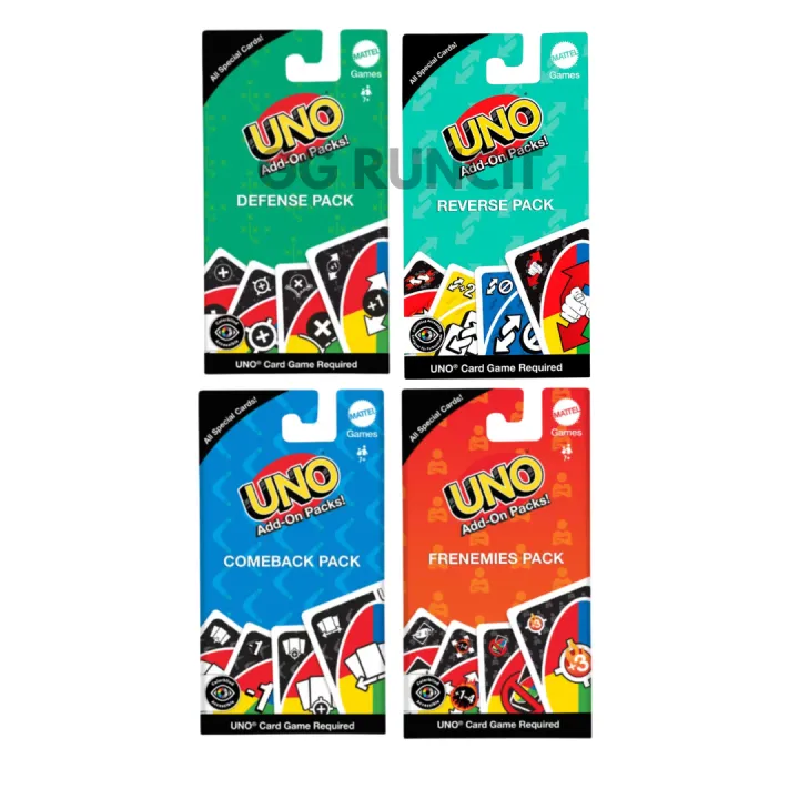 Card Game UNO Add-On Packs Bundle Reverse , Comeback Pack, Frenemies ...
