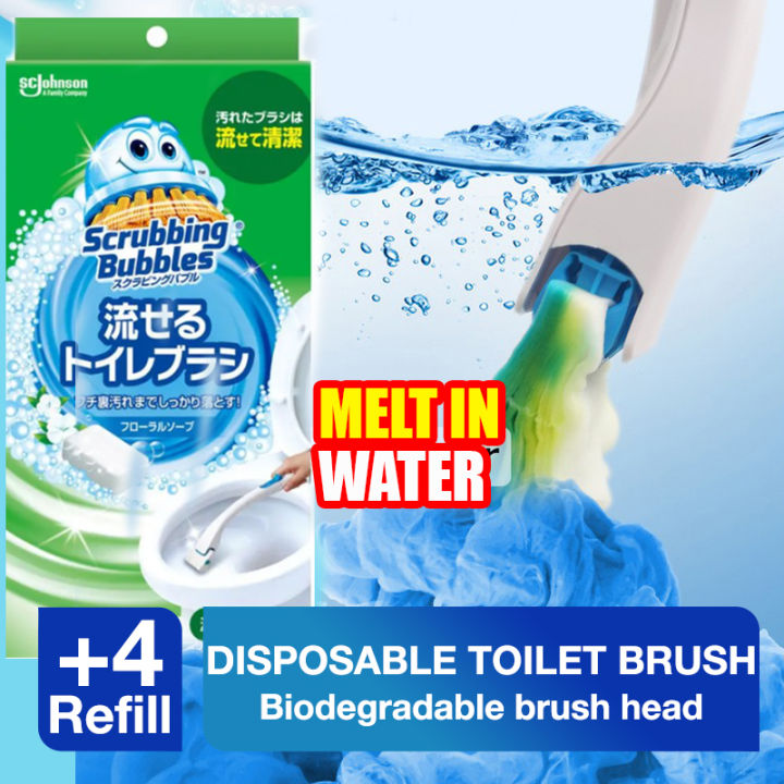 Japan Magic Disposable Toilet Brush | Scrubbing Bubbles | Toilet bowl ...