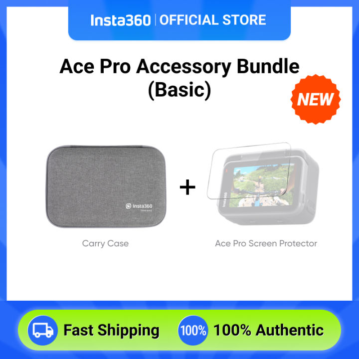 Insta360 Ace Pro accessory bundle, camera carry case, screen protector ...