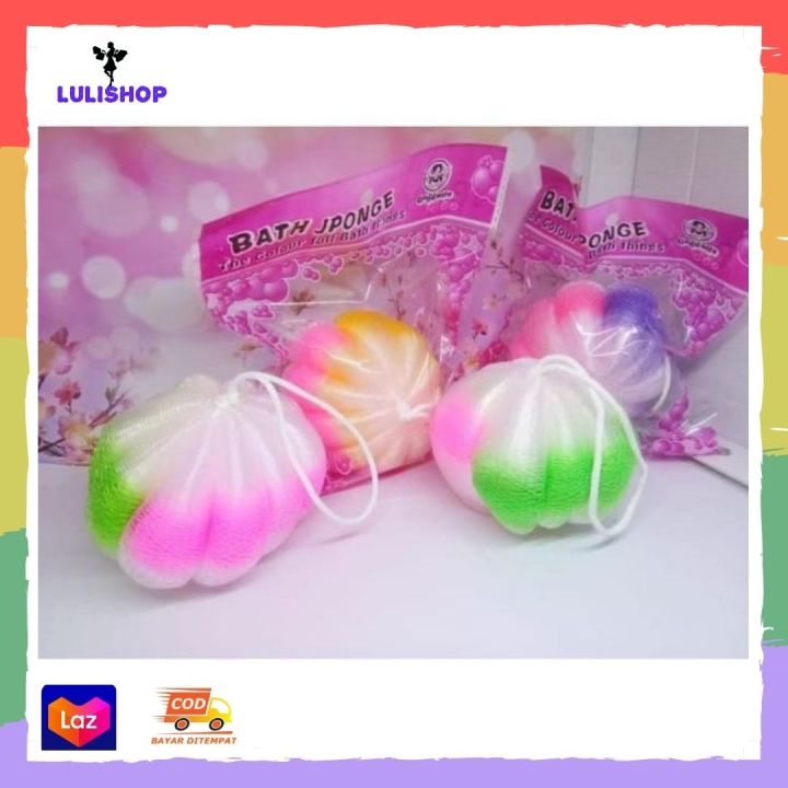 SPONS MANDI - SHOWER PUFF - BUSA MANDI MODEL MANGGIS | Lazada Indonesia