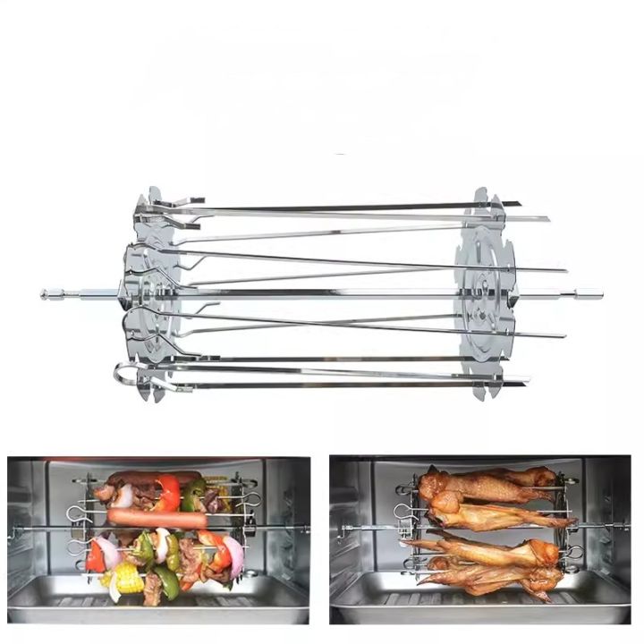 Electric oven, stainless steel satay cage, rotating meat skewer cage ...