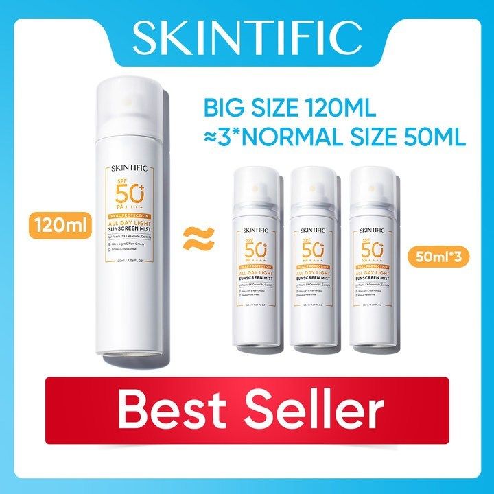 [HOT]Skintific Sunscreen Spray Spf50 Pa++++ All Day Light Sunblock Mist Face and Body SkinCare ...