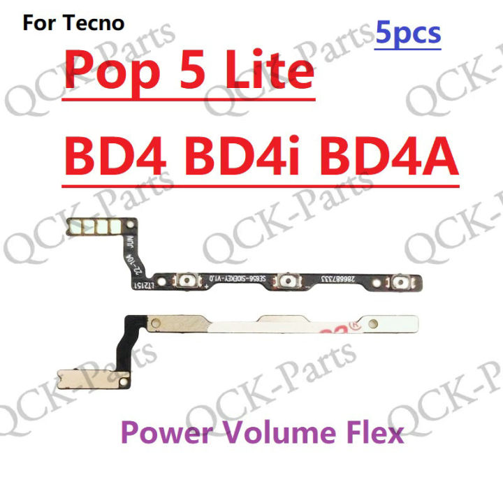 For Tecno Pop 5 Lite BD4 BD4i BD4A Power on / off Switch Button Volume Up Down Buttons Flex ...