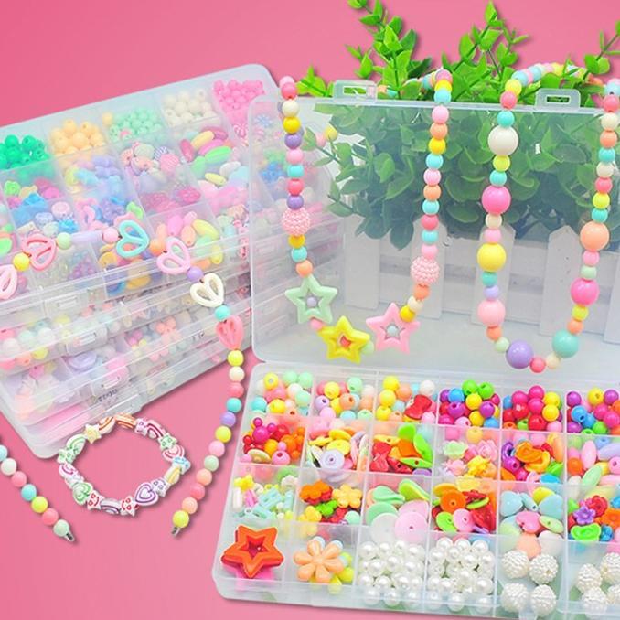 [BISA COD] Mainan Edukasi Kreatifitas Anak Meronce Gelang / Kalung ...