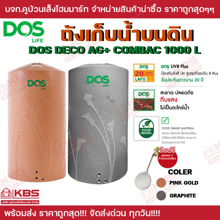 ถังเก็บน้ำบนดิน DOS DECO AG+ COMBAC สี Pink Gold (PG) สี Graphite ขนาด ...