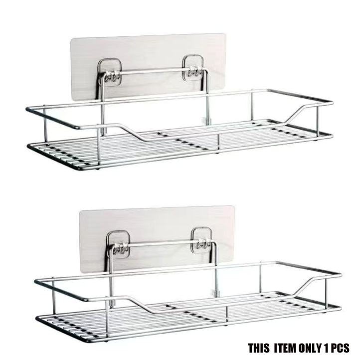 Bathroom Shelf Stainless Steel Shower Organizer Basket Kitchen Storage ...