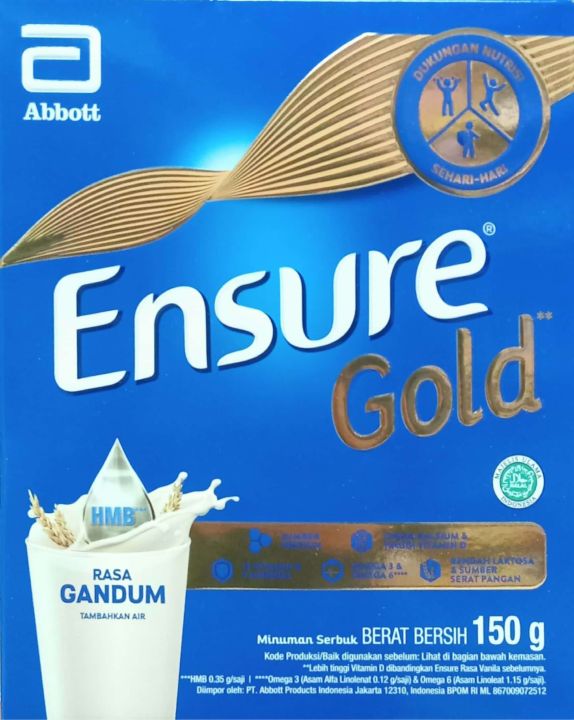 Susu Ensure Gold Rasa Vanilla-Gandum (150 Gram) / Susu Ensure Gold Box ...