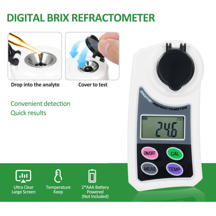 LCD Digital Brix Refractometer แบบพกพามือถือน้ำผึ้ง Refractometer ความเข้มข้นน้ำตาลเครื่องตรวจ ...