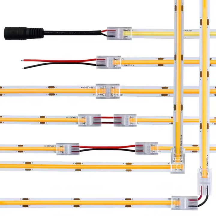 8mm 2pin COB LED Strip Connector Tape Lights L Shape LED Corner ...