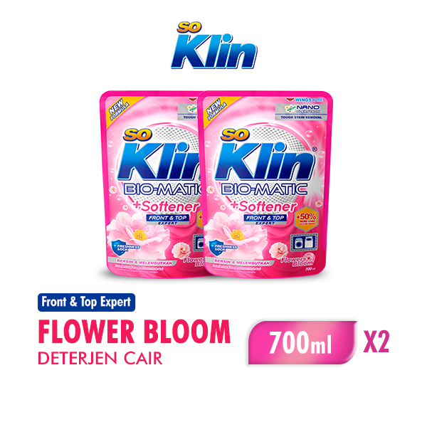 [Paket isi 2] SOKLIN Matic Deterjen Cair Bukaan Depan dan Atas Flowers ...