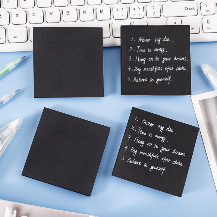 Nodetud Creative Pure Black Post-it Notes Student Office Stationery ...