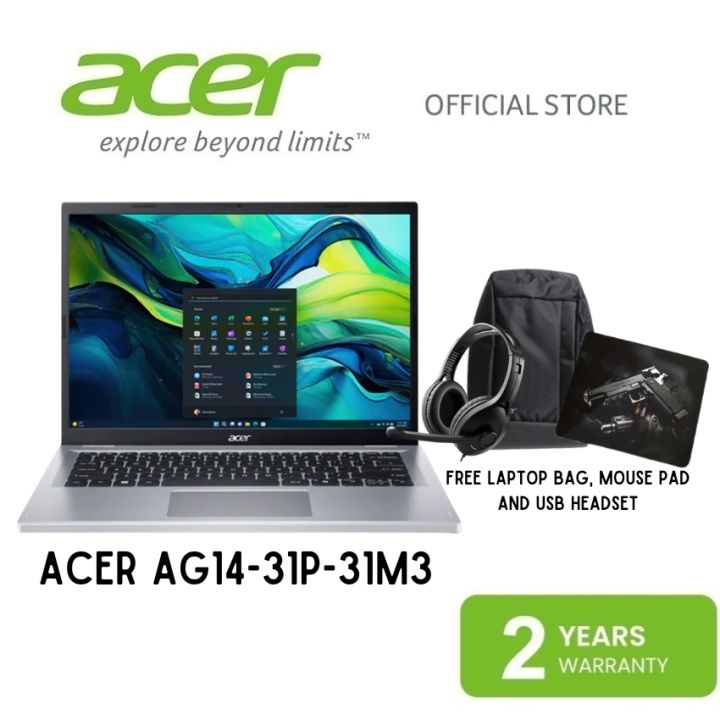 Acer AG14-31P-31M3 i3-N300 8GB 512GB SSD 14" Shared Win11 H&S Silver ...