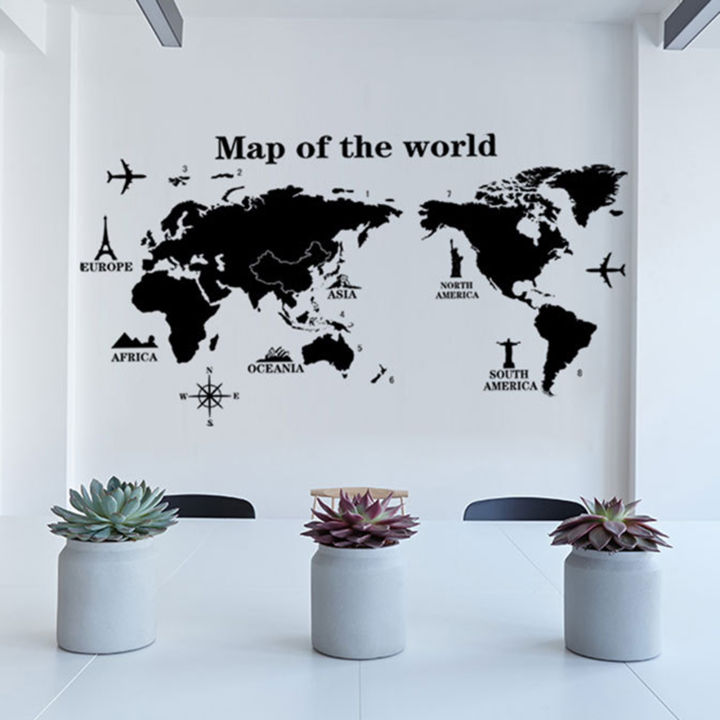Sanwood®2Pcs/Set Map of The World Wall Sticker Waterproof Self-adhesive ...