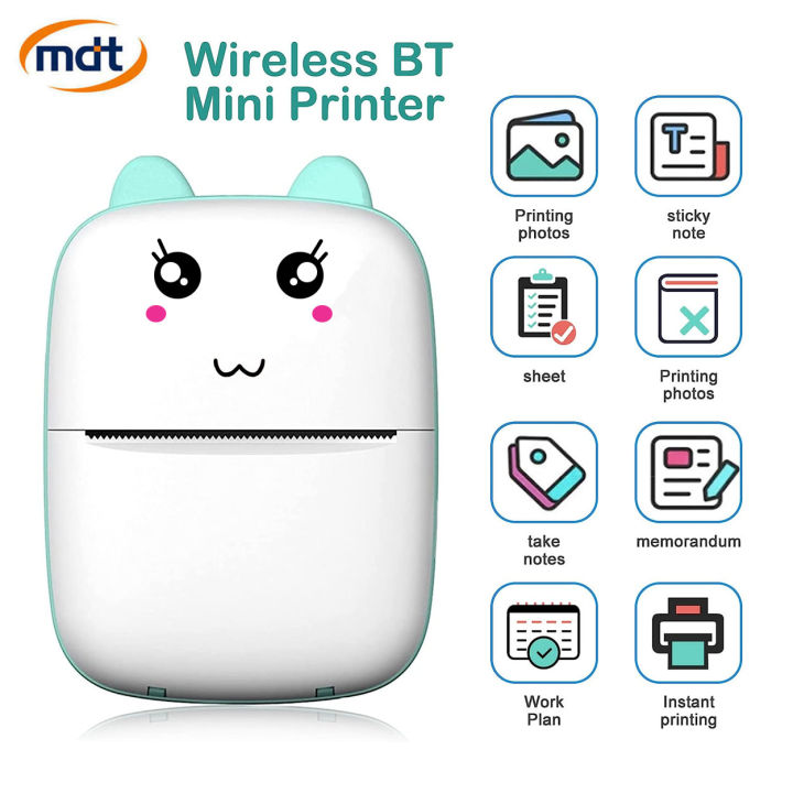Mini Printer Portable Pocket Thermal Printer Bluetooth Wireless Smart ...