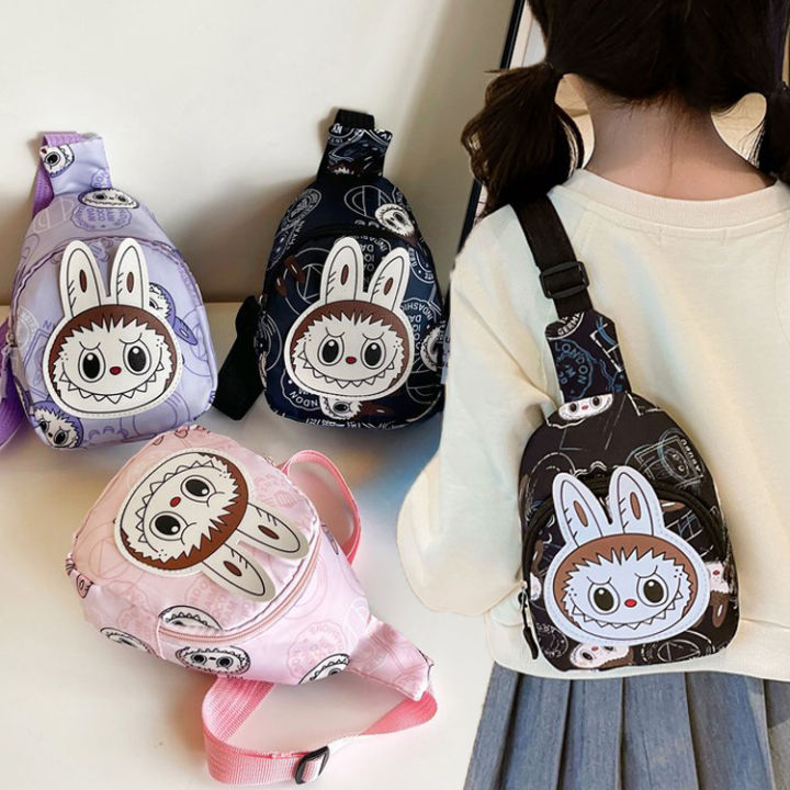 Labubu Children's Chest Bag Cartoon The Monsters Labubu Crossbody Bag ...