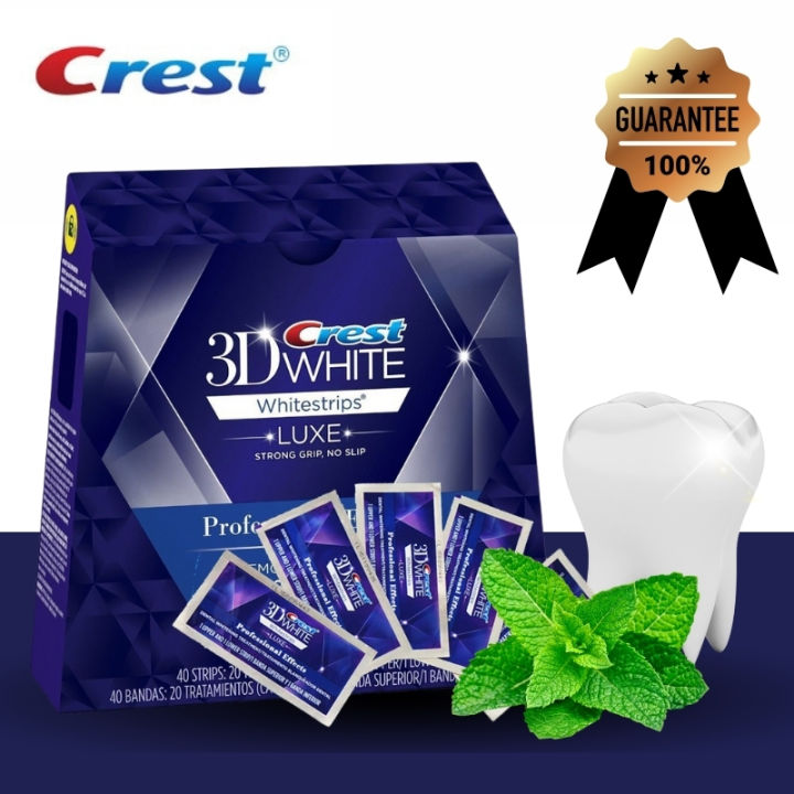 Crest 3d Whitening Strips Professional-Level Effect Whitens Teeth （40 ...