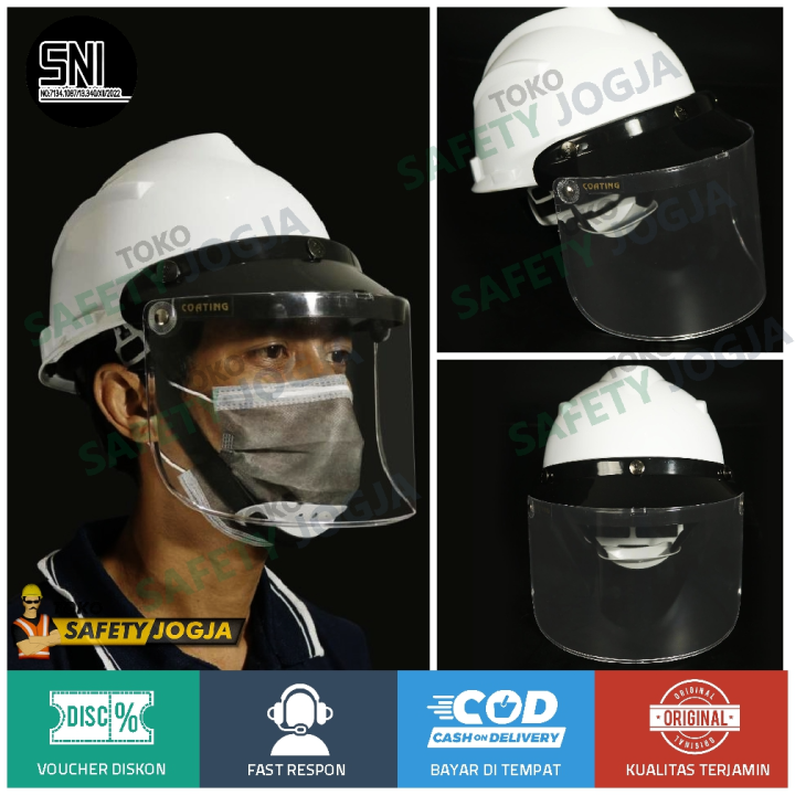 HELM FACE SHIELD APD SAFETY ANTI DROPLET PELINDUNG MUKA POLYCARBONATE ...