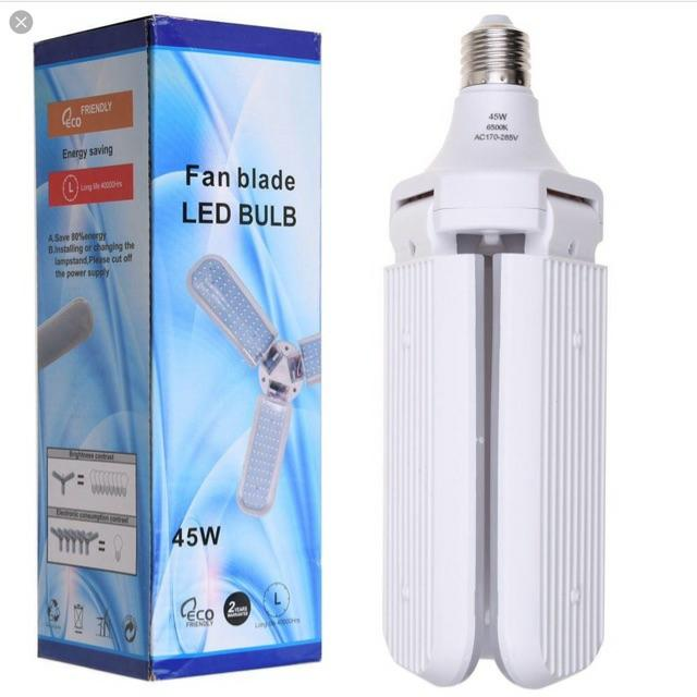 LED Lamps Foldable Fan 3 Blade Bulb 45W #6500k | Lazada PH
