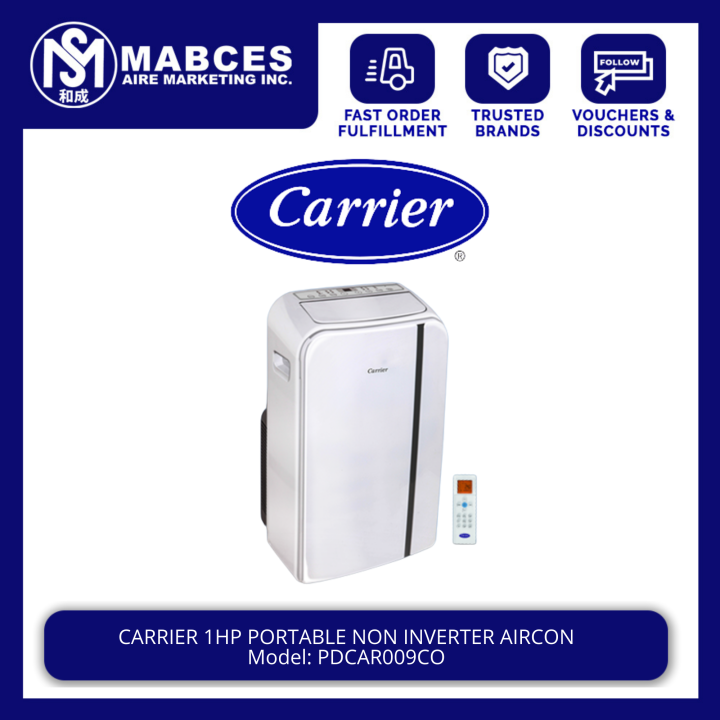 Carrier 1HP Portable Aircon Non Inverter PDCAR009CO Lazada Lazada PH