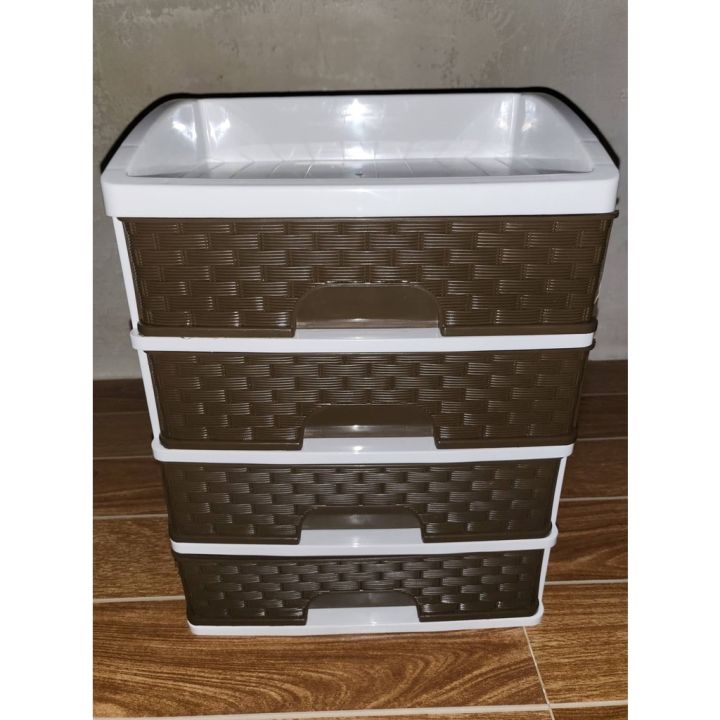 Rattan elegant 4 Layer office cabinet / drawer / school supplies ...