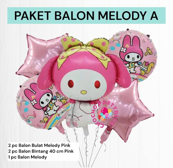 Paket Balon MELODY SANRIO / Dekorasi Ulang Tahun Sanrio Melody | Lazada ...