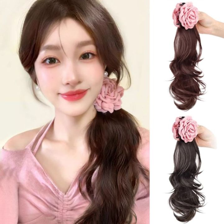 Y2K2 สังเคราะห์สังเคราะห์สังเคราะห์ วิกผมหางม้าหยักศกยาว วิกผมหยักศก ...