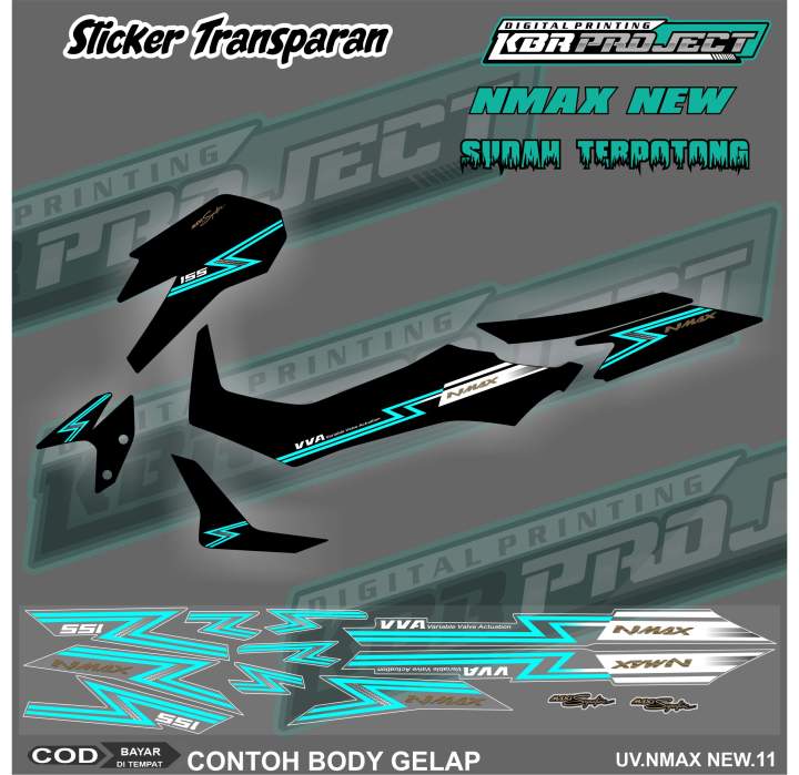 NMAX NEW STIKER STRIPING TRANSPARAN PREMIUM MOTOR KEREN LIS VARIASI ...