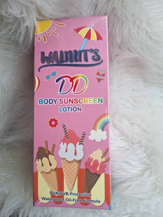 ดีดี ครีม วอลนัท WALNUT'S DD BODY SUNSCREEN LOTION SPF 50 PA+++(สีชมพู ...