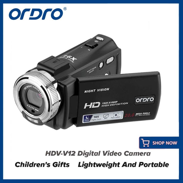 ORDRO HDV-V12 HD 1080P Night Vision Camera กล้องวิดีโอระดับเริ่มต้น ...