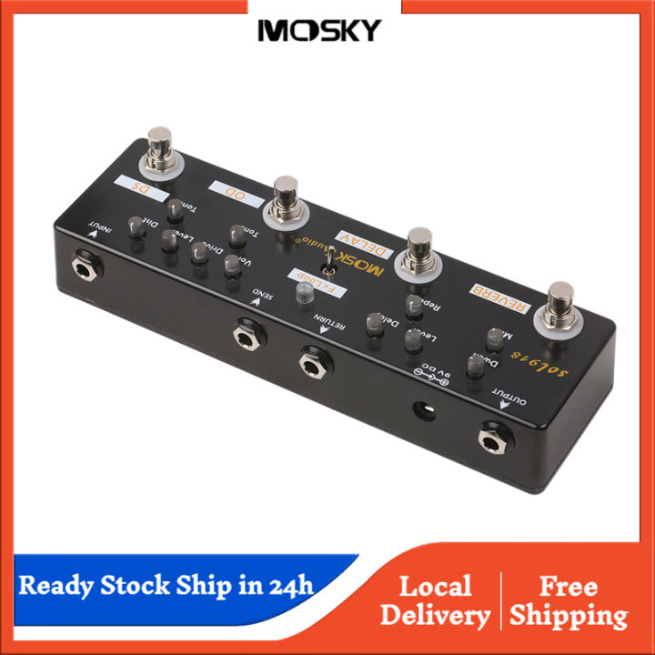 MOSKY Audio SOL918 5-in-1 Multi Effect Pedal Combined Effect Guitar Pedal True Bypass Multi-in ...