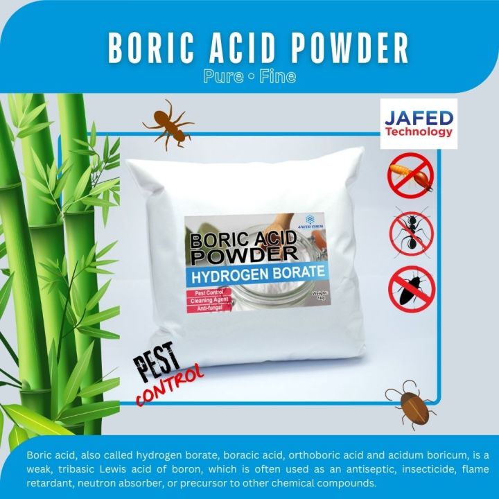 JAFED 1kg Boric Acid Powder Hydrogen Borate for Pest Ants Cockroaches ...