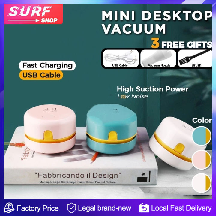 Adjustable Suction Table Cleaner Rechargeable Round Mini Desktop Dust ...
