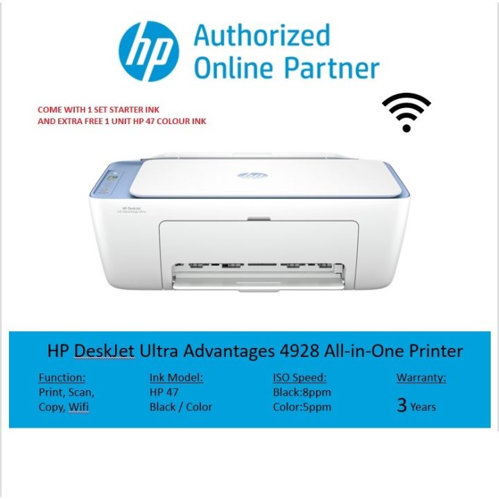 HP DeskJet Ink Advantage Ultra 4928 All-in-One - FREE 1 UNIT HP 47 ...
