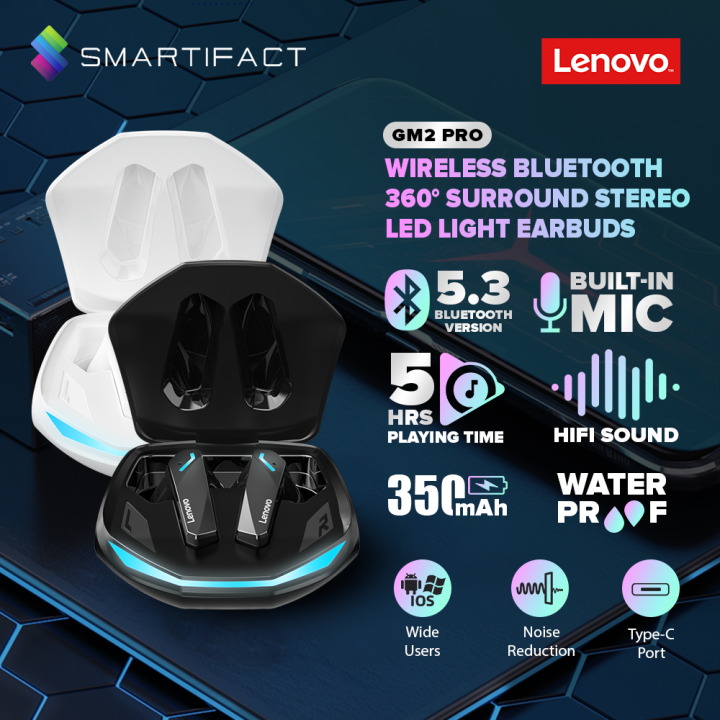 Lenovo ThinkPlus GM2 Pro Wireless Earbuds TWS Low Latency Gaming Bluetooth Earphones With ...