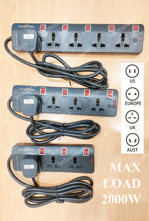 Sunstar 3 4 5 Way Universal Multi Extension Trailing Socket Lazada